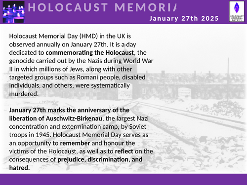 Assembly: Holocaust Memorial Day HMD 2025 | Teaching Resources