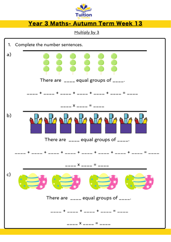Year 3- Multiply and Divide by 3 | Teaching Resources