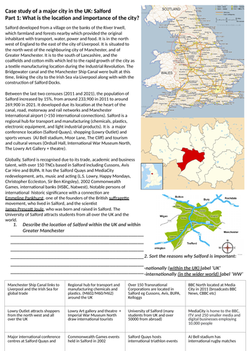AQA GCSE 9-1 Geography -Section A: Urban issues + challenges: Case ...