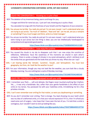 14 ROMANTIC CONVERSATIONS CONTAINING WIT, SATIRE, POETRY & HUMOUR ...