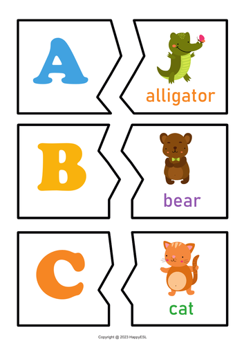English Alphabet Animal Puzzles | Teaching Resources