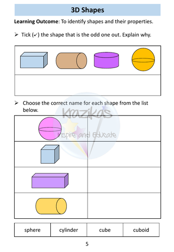 Level 1 Functional Skills Maths - 3 D Shapes - Workbook | Teaching ...