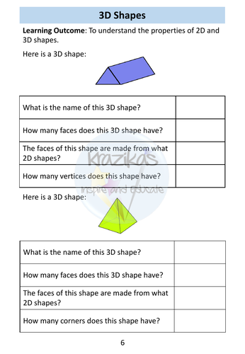 Level 1 Functional Skills Maths - 3 D Shapes - Workbook | Teaching ...