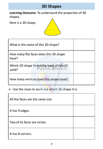 Level 1 Functional Skills Maths - 3 D Shapes - Workbook | Teaching ...