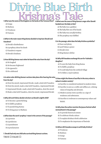 Hindu Story - Birth of Krishna | Teaching Resources