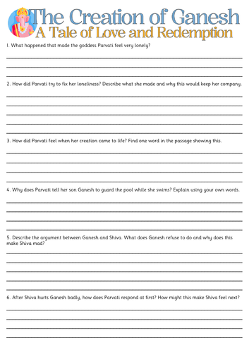 Hindu Myth - Creation of Ganesh | Teaching Resources