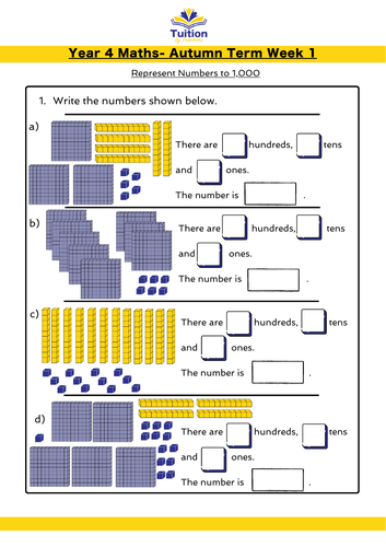 Year 4 - Numbers to 1,000 | Teaching Resources