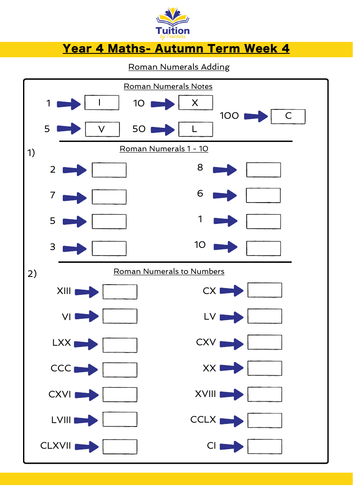 Year 4 - Roman Numerals | Teaching Resources