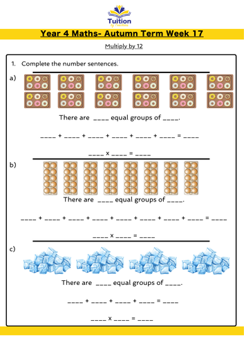 Year 4- Multiplying and Dividing by 12 | Teaching Resources