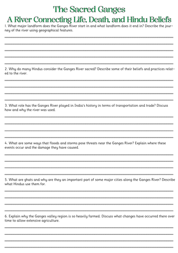 River Ganges Reading Passages | Teaching Resources