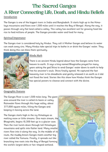 River Ganges Reading Passages | Teaching Resources