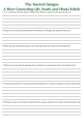 River Ganges Reading Passages | Teaching Resources