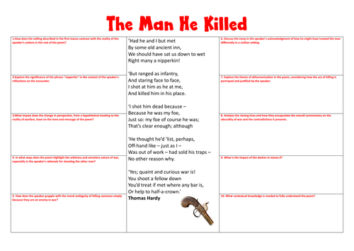 Edexcel Conflict Poetry Revision Booklet | Teaching Resources