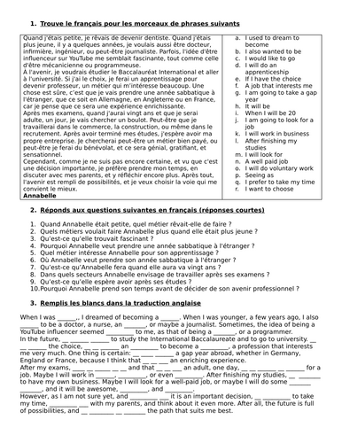 13. GCSE FRENCH: Futurs plans à 16 ans (Imperfect / Conditional / Near ...