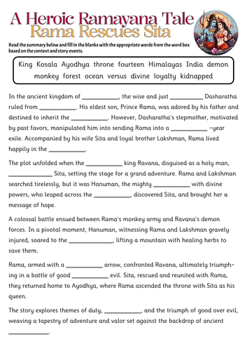 Rama and Sita - Ramayana - Reading | Teaching Resources