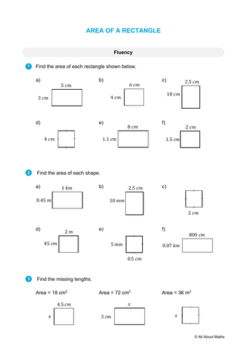 Area of Rectangle, Trapezium and Triangle | Teaching Resources