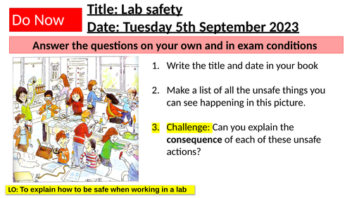 Lab safety KS3 Science lesson | Teaching Resources