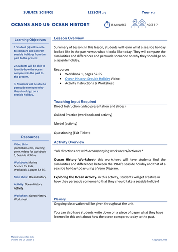 8 Ocean Lessons for Kids (Complete set for ages 5+): Marine Biology ...