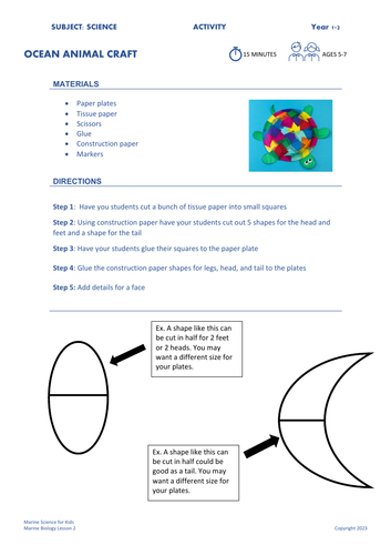 8 Ocean Lessons for Kids (Complete set for ages 5+): Marine Biology ...