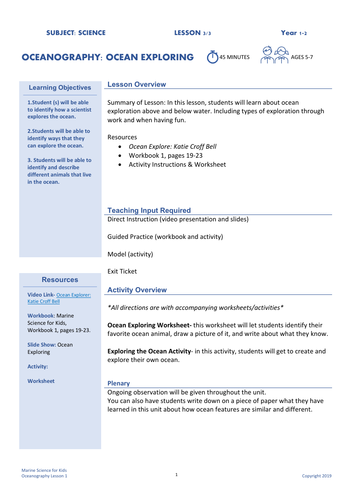 8 Ocean Lessons for Kids (Complete set for ages 5+): Marine Biology ...