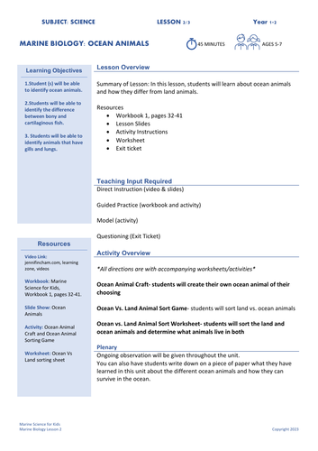 8 Ocean Lessons for Kids (Complete set for ages 5+): Marine Biology, Oceanography & Conservation ...