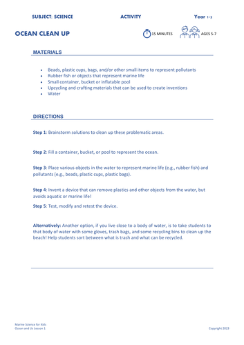 8 Ocean Lessons for Kids (Complete set for ages 5+): Marine Biology ...