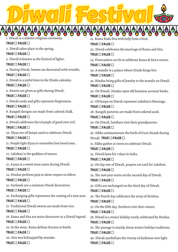 Diwali -Information Text- Reading | Teaching Resources