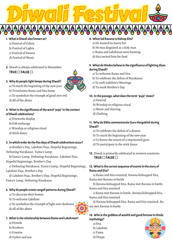 Diwali -Information Text- Reading | Teaching Resources