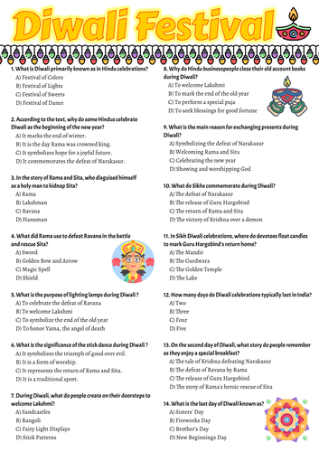 Diwali -Information Text- Reading | Teaching Resources