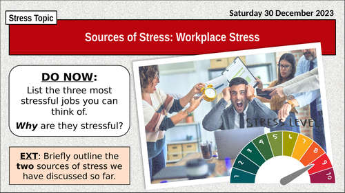 A-Level Psychology - WORKPLACE STRESS AS A SOURCE OF STRESS [Stress ...