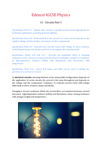 Edexcel IGCSE Physics Worksheets Chapter 2 - Electricity | Teaching ... Edexcel IGCSE Physics Worksheets Chapter 2 - Electricity | Teaching ...