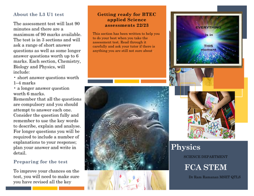 BTEC L3 App. Science U1 Exam preparation | Teaching Resources