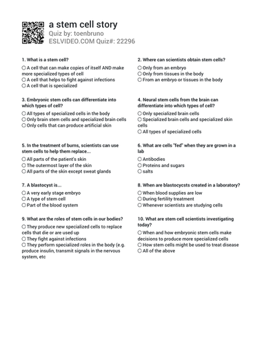 Stem Cells - A complete lesson for Section 2 Edexcel IGCSE Biology ...