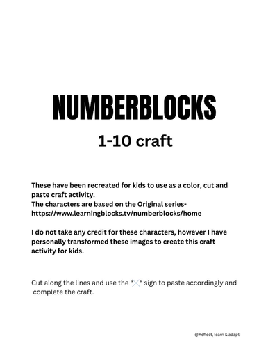 Numberblocks 1-10 Craft Activity - Adaptive skills | Teaching Resources
