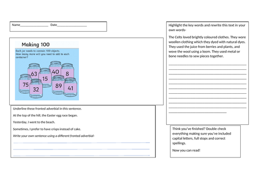 Independent morning tasks- Year 4 | Teaching Resources