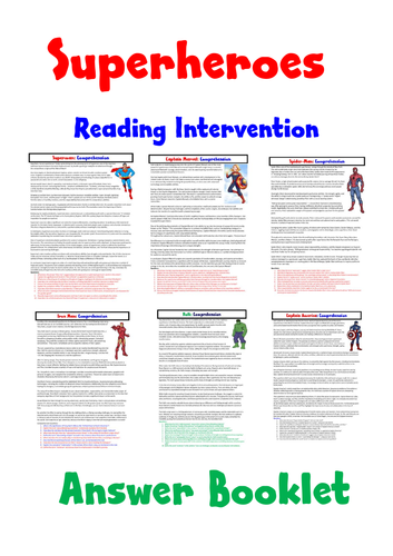 Reading Fluency and Comprehension Intervention Booklet | Teaching Resources