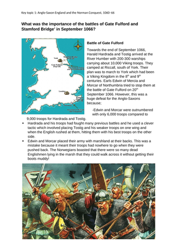Anglo-Saxon Normans Key Topic one | Teaching Resources
