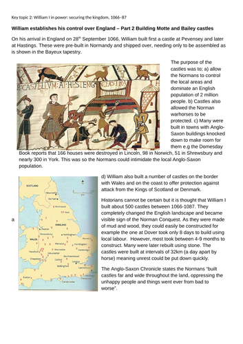 Anglo-Saxon Normans Key Topic two | Teaching Resources
