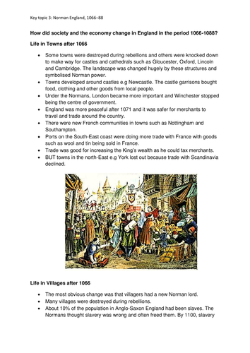 Anglo-Saxon Normans Key Topic Three | Teaching Resources