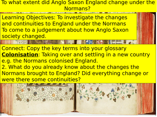 Anglo-Saxon Normans Key Topic Three | Teaching Resources
