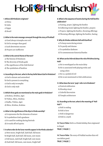 Holi Information Text + Hindu Legend | Teaching Resources
