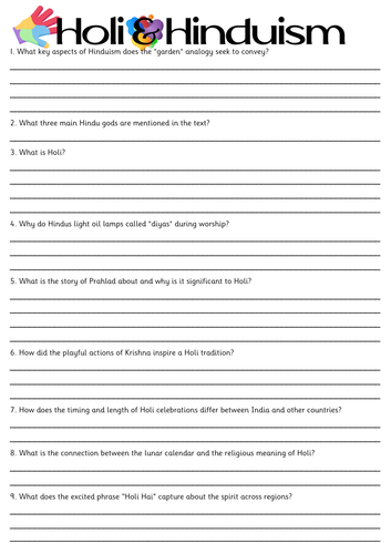 Holi Information Text + Hindu Legend | Teaching Resources