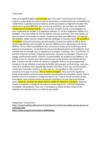 IB French B Listening Organisation sociale-Communauté-Engagement ...