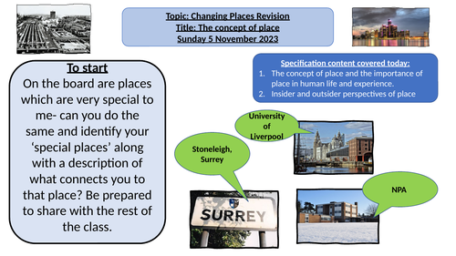 A Level Geography - Changing Places Theory - Fully resourced lessons ...