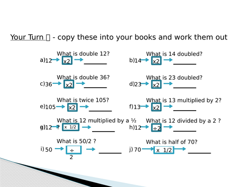 Doubling and Halving Worksheet with Answers | Teaching Resources