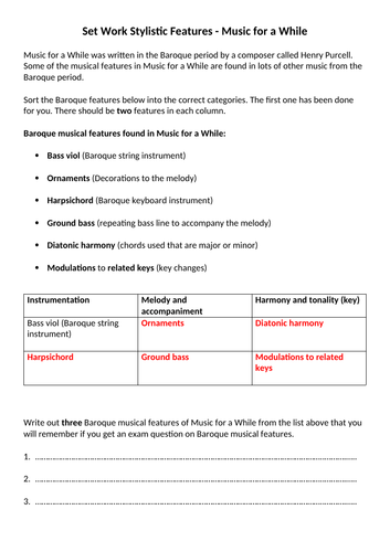 GCSE Music Revision? No problem! Resource 8 (Edexcel) | Teaching Resources
