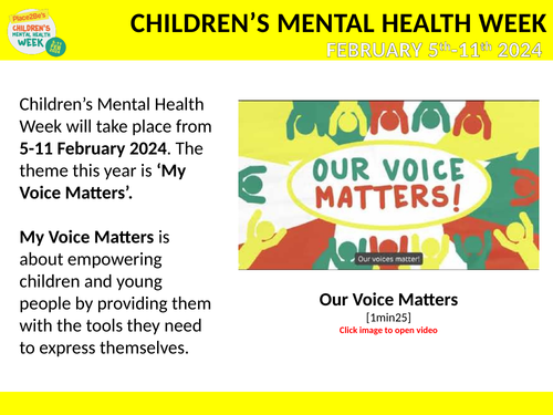 Assembly: Children's Mental Health Week 2024 | Teaching Resources Assembly: Children's Mental Health Week 2024 | Teaching Resources