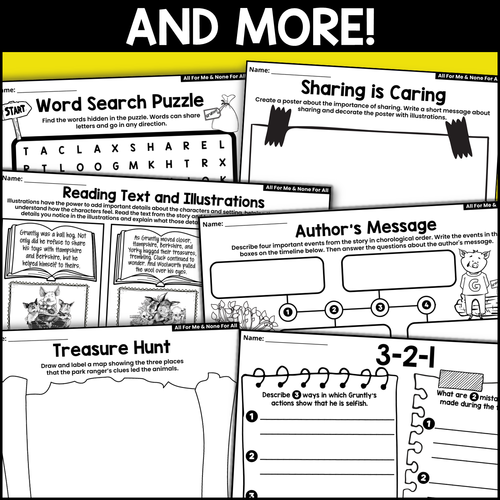 All for Me and None for All Interactive Read-Aloud Book Companion ...