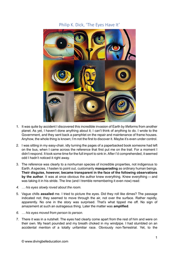 Short Story Study: Philip K. Dick, 'The Eyes Have It' | Teaching Resources