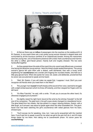 Short Story Study: O. Henry, Hearts and Hands | Teaching Resources